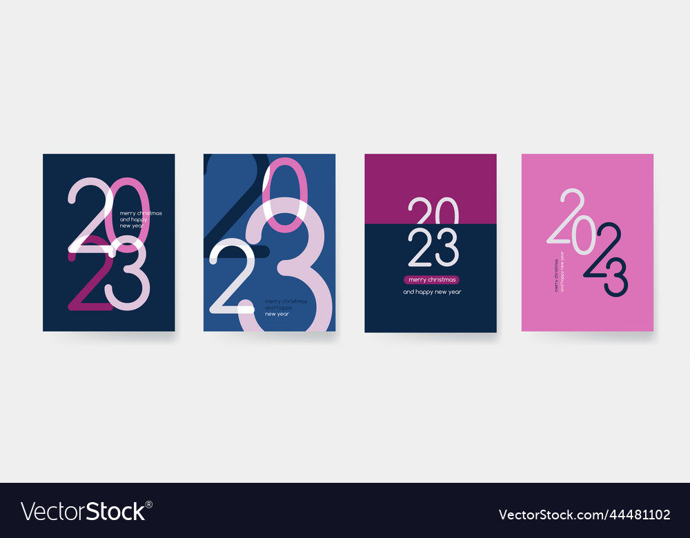 Creative 2023 happy new year posters set design Vector Image