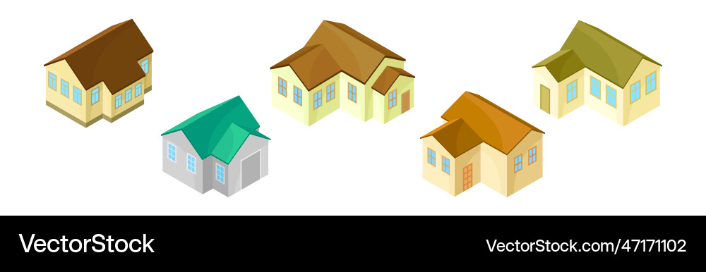 Detached house or residence as free-standing Vector Image