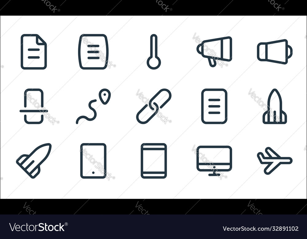 Device line icons linear set quality line set Vector Image