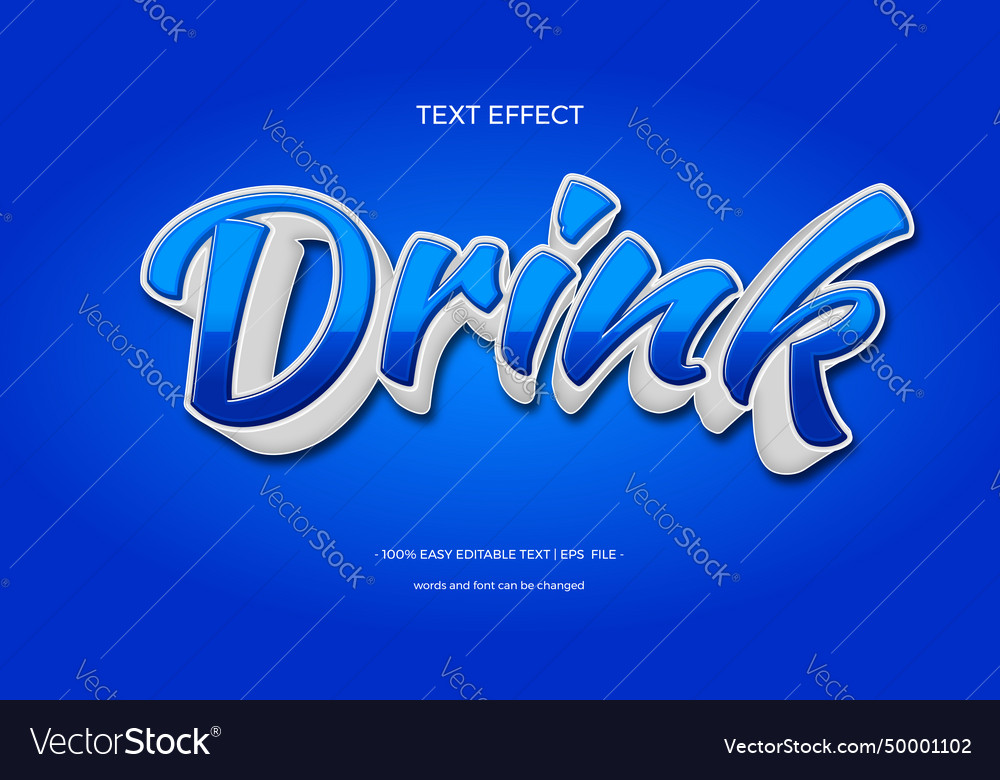 Drink text effect Royalty Free Vector Image - VectorStock