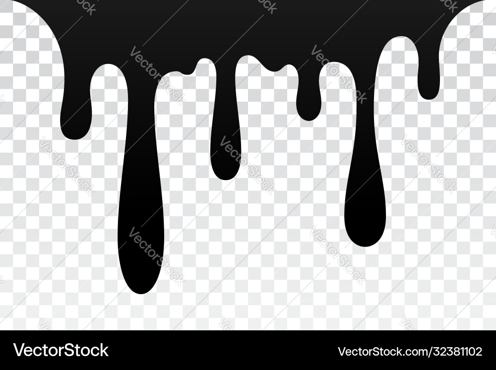 Drip paint ink stain drop melt liquid isolated Vector Image