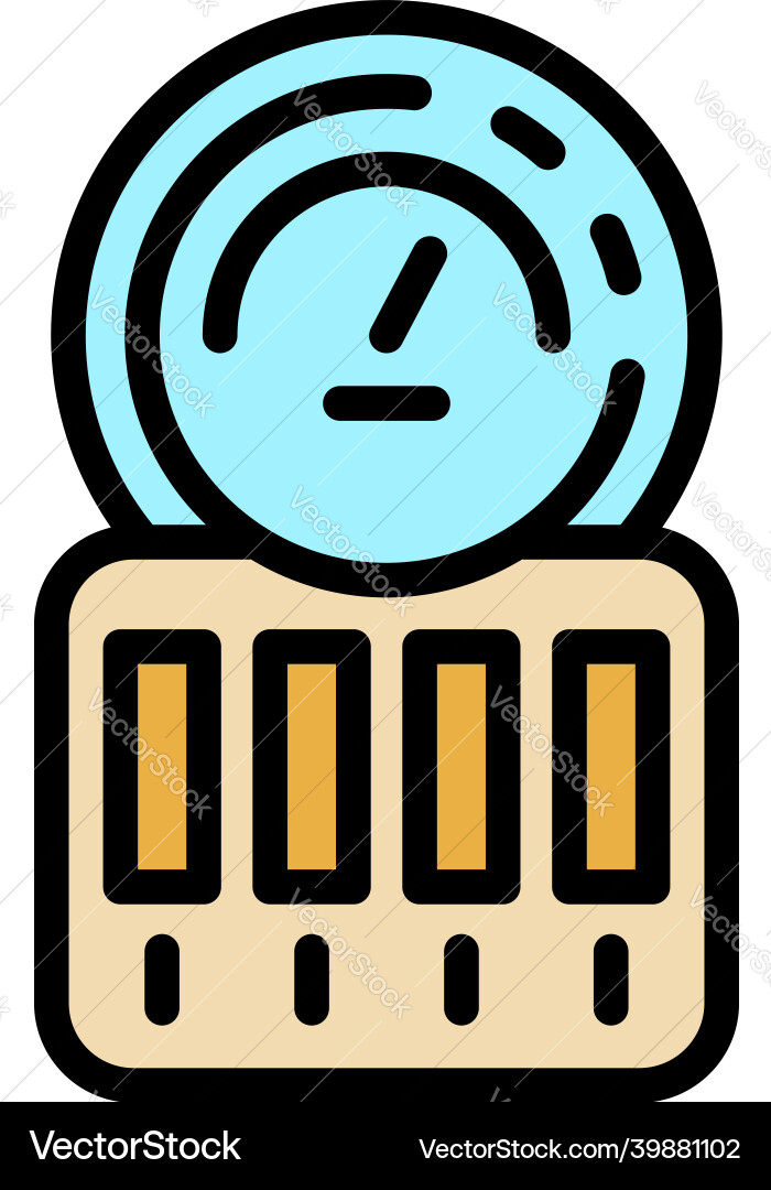 Electric counter icon color outline Royalty Free Vector