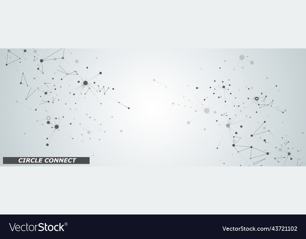 Geometric node polygon connect pattern template Vector Image