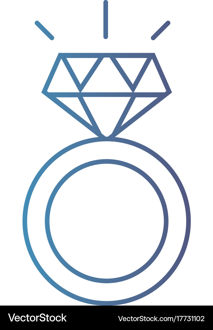 Line beauty wedding ring with diamond design Vector Image