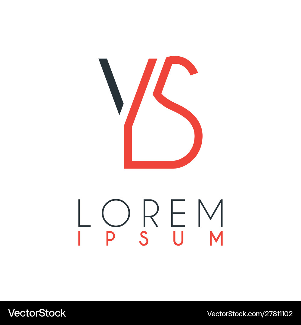 Logo between letter y and s or ys Royalty Free Vector Image