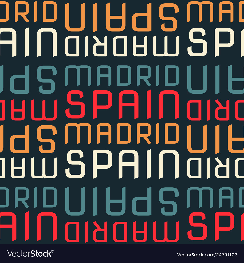 Madrid spain seamless pattern Royalty Free Vector Image