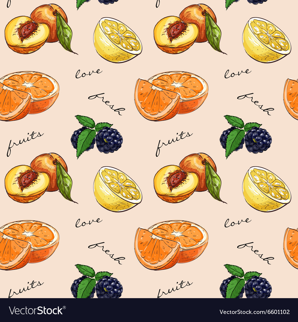 Pattern fresh fruit Royalty Free Vector Image - VectorStock