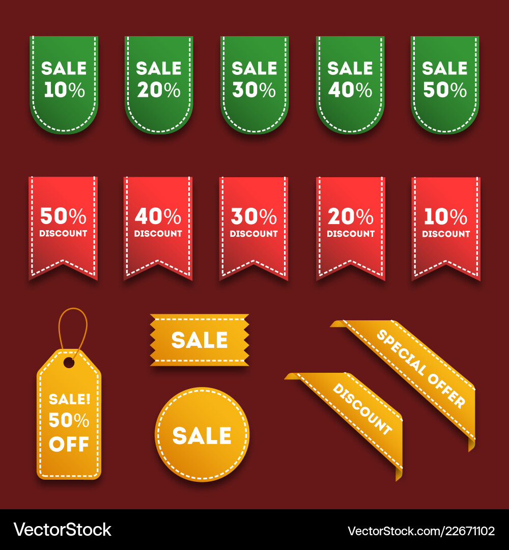 Sale tags Royalty Free Vector Image - VectorStock