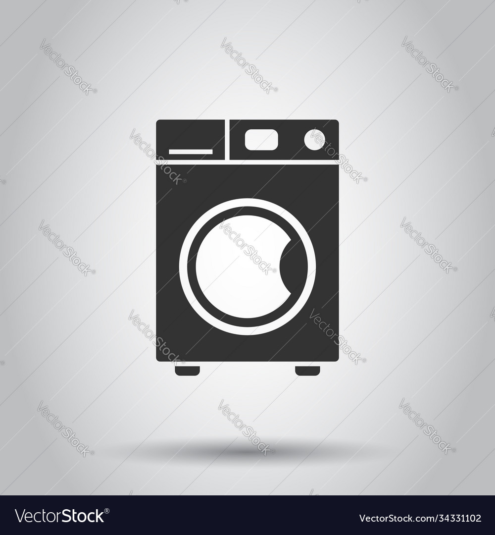 Washing machine icon in flat style washer Vector Image