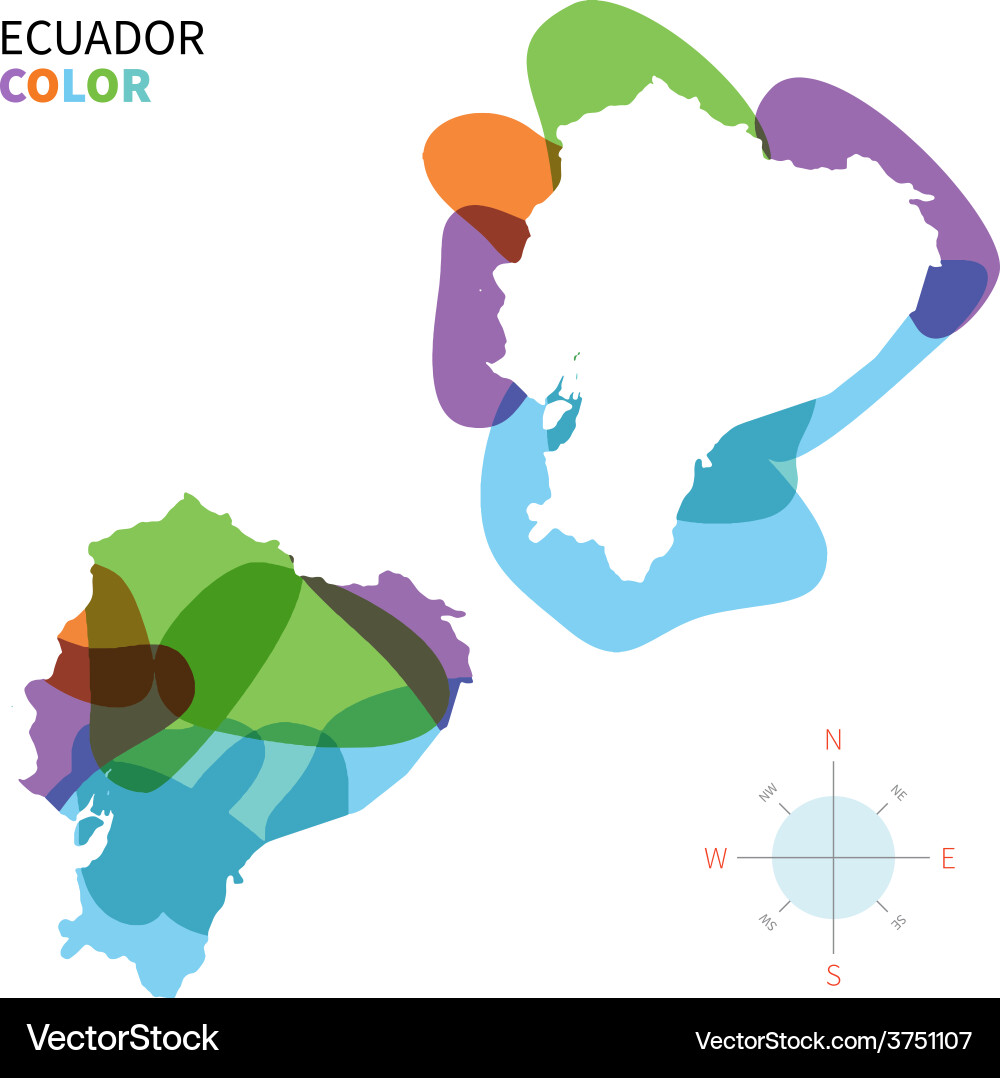Abstract color map of ecuador Royalty Free Vector Image