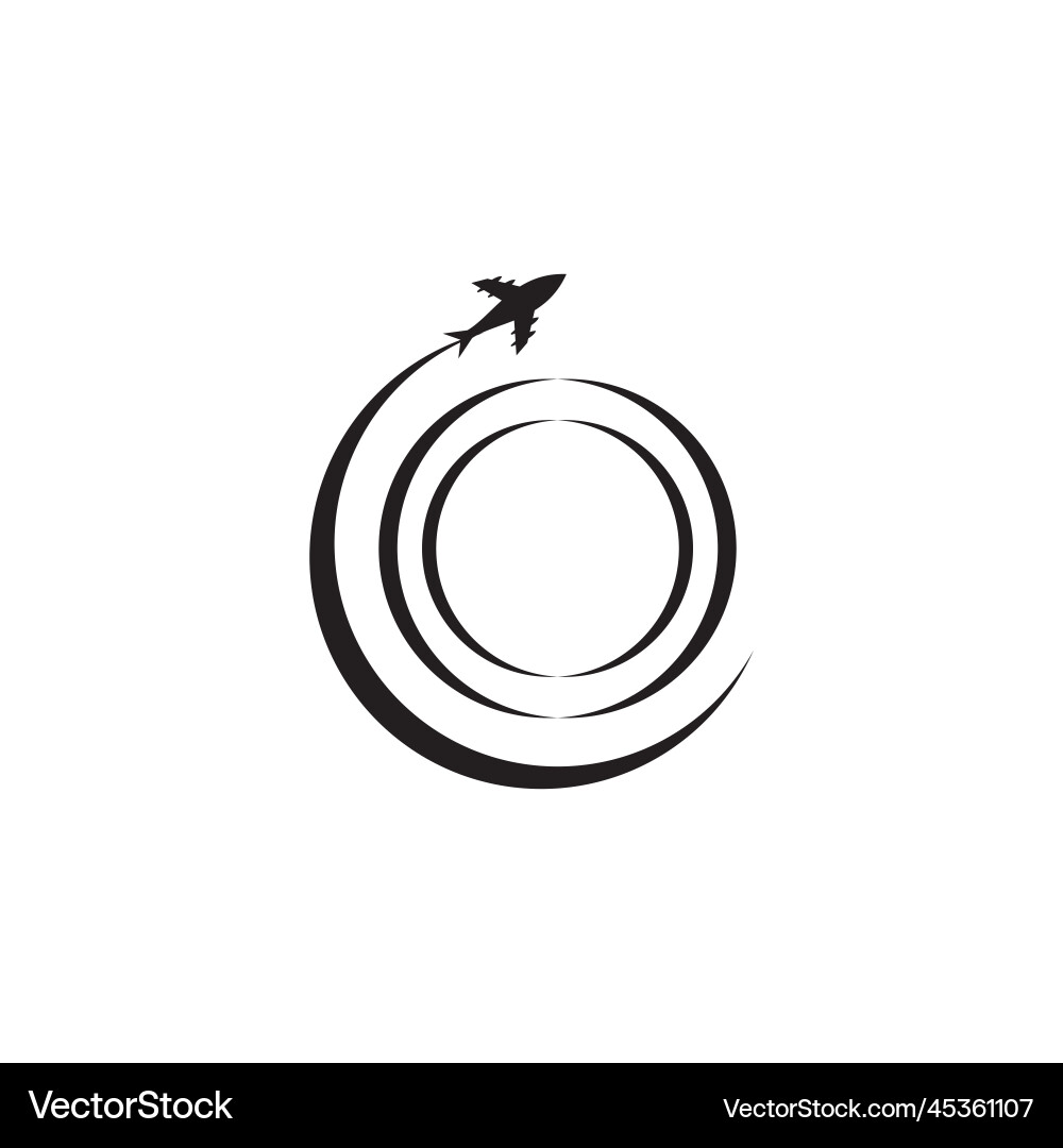 Airplane logo travel circle design Royalty Free Vector Image