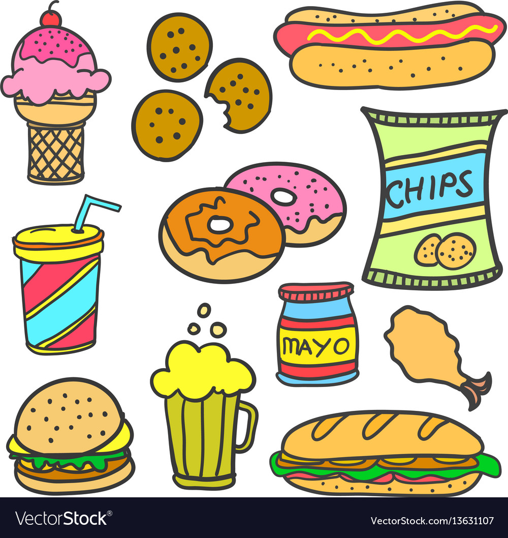 Art of food various doodles Royalty Free Vector Image Art of food various doodles Royalty Free Vector Image