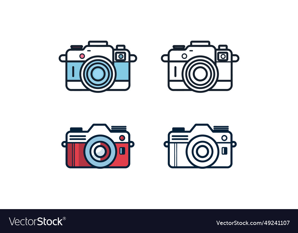 Camera accessories set Royalty Free Vector Image
