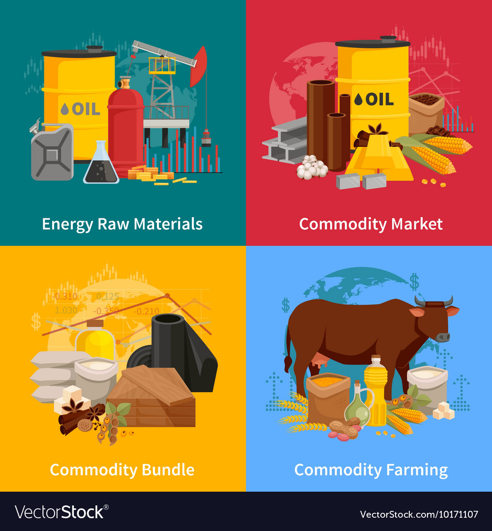 Commodity flat 2x2 design concept Royalty Free Vector Image