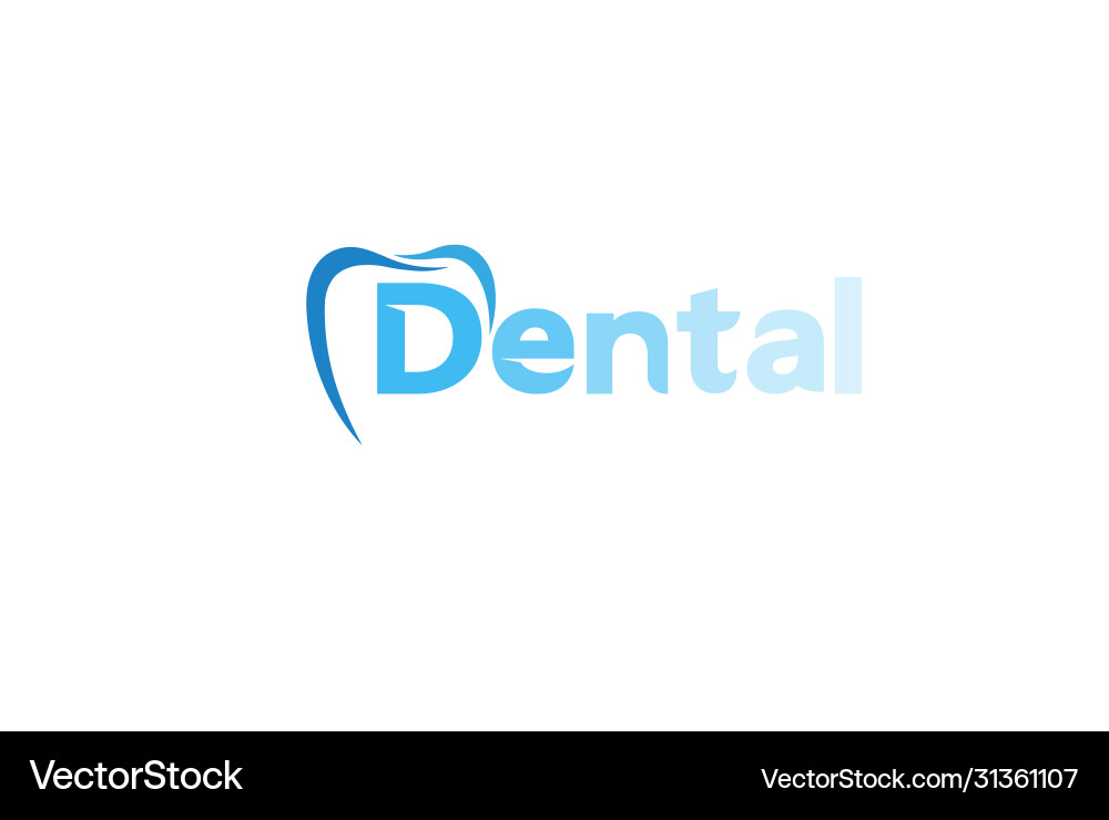 Creative dental care clean blue teeth logo design Vector Image