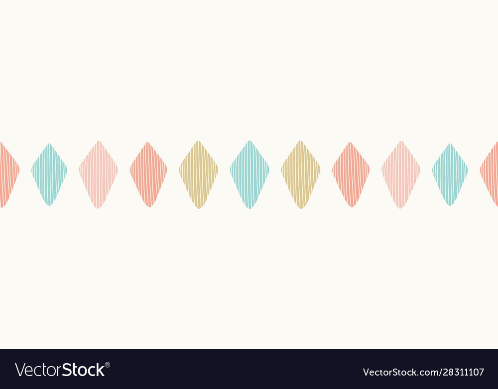 Diamond shape seamless pattern border Royalty Free Vector