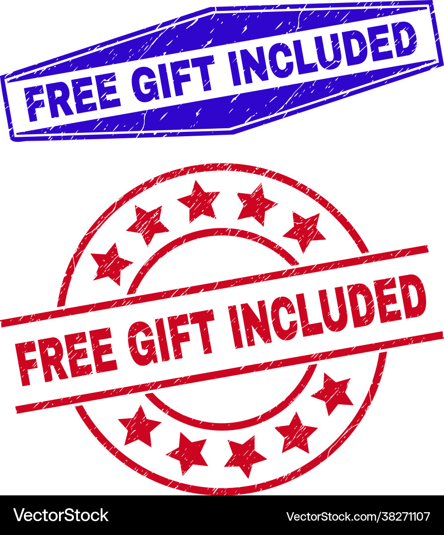 Free gift included corroded seals in circle Vector Image