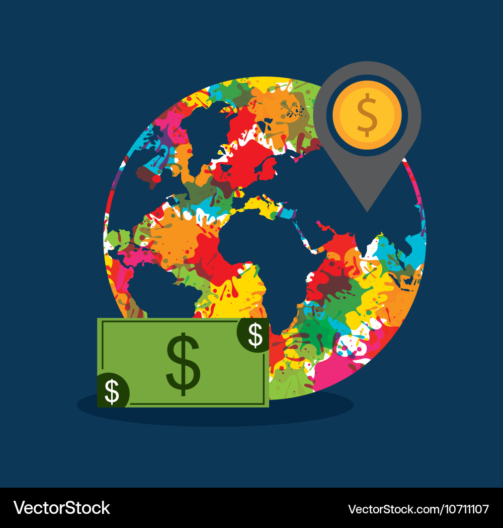 Global economy planet concept Royalty Free Vector Image