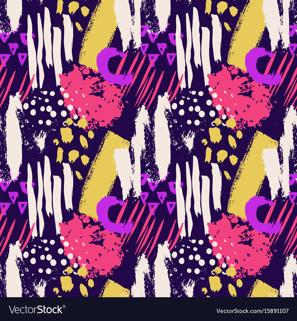 Hand drawn abstract grunge seamless pattern Vector Image