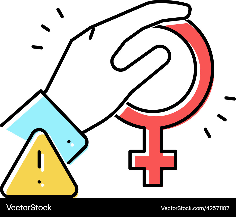 Harassment female color icon Royalty Free Vector Image