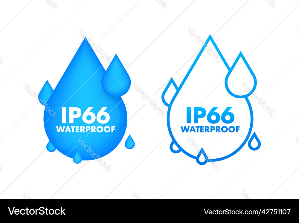 Ip66 waterproof water resistance level Royalty Free Vector