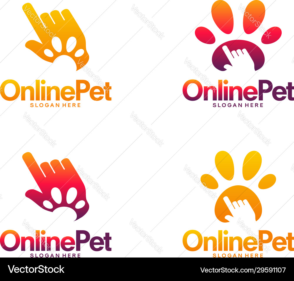 Online pet logo designs concept animal Royalty Free Vector
