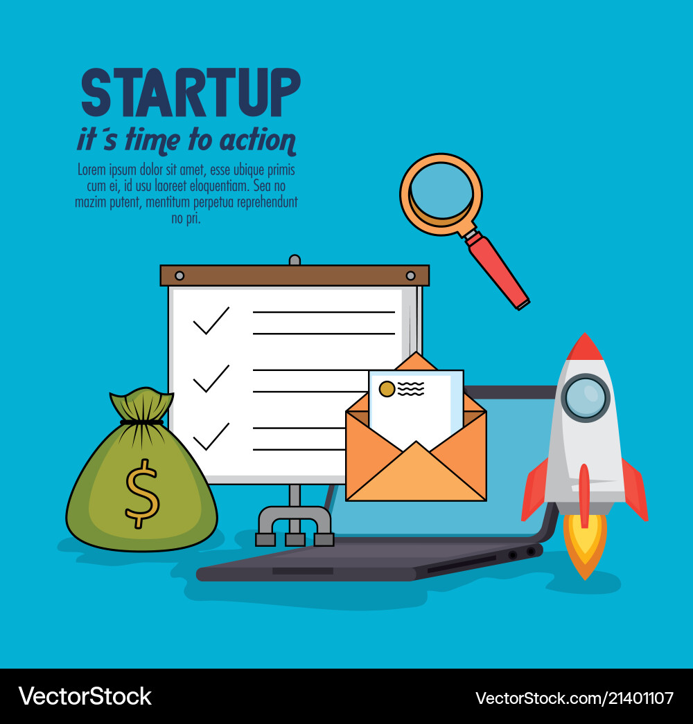 Start up business set icons Royalty Free Vector Image