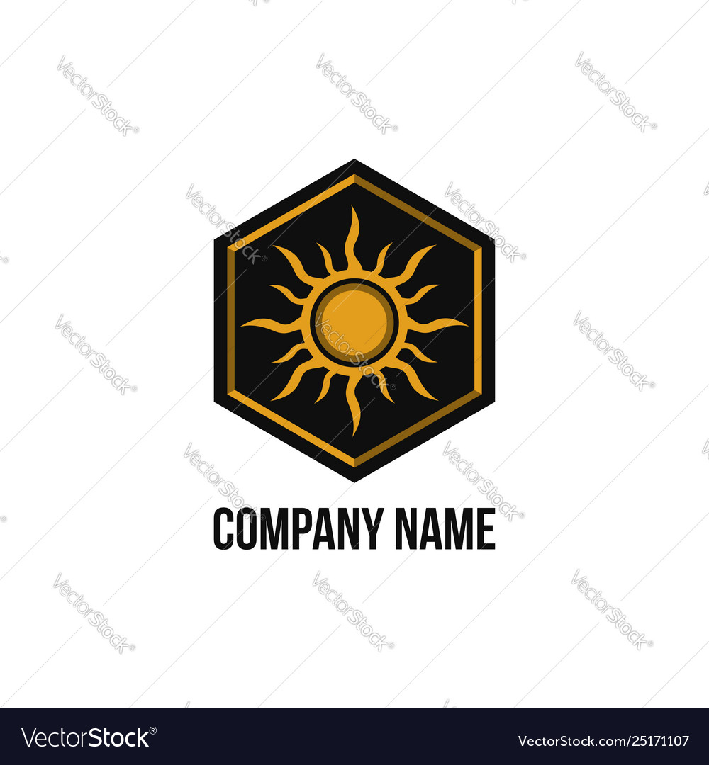 Sun abstract hexagonal Royalty Free Vector Image