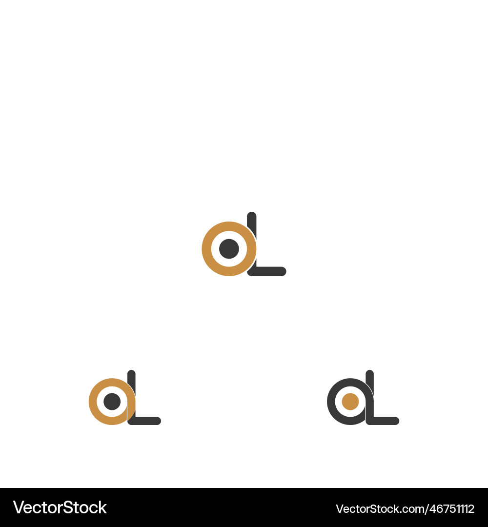 Alphabet initials logo ol lo o and l Royalty Free Vector