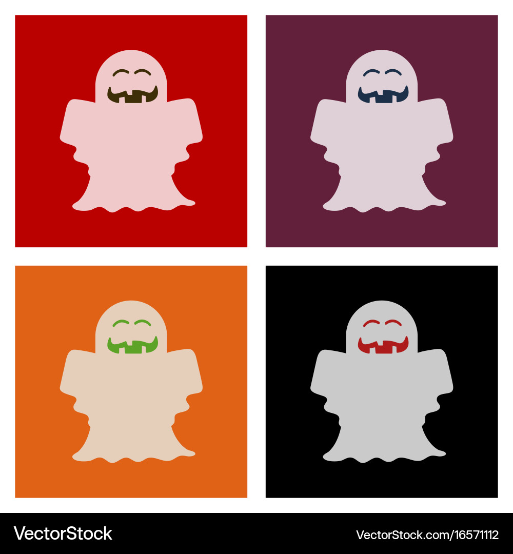 Assembly flat icons halloween ghost Royalty Free Vector