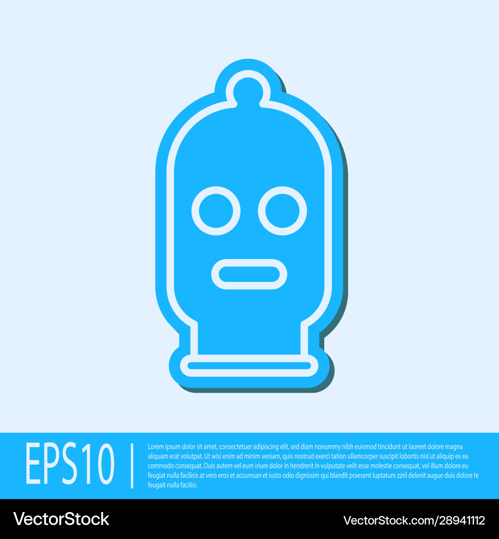 Blue line balaclava icon isolated on grey Vector Image