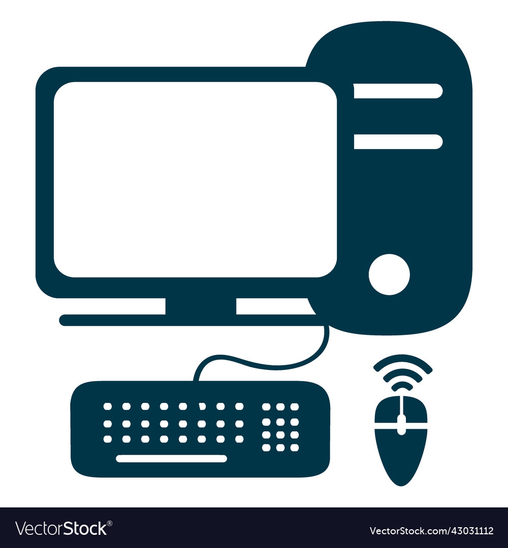 Computer flat icon Royalty Free Vector Image - VectorStock