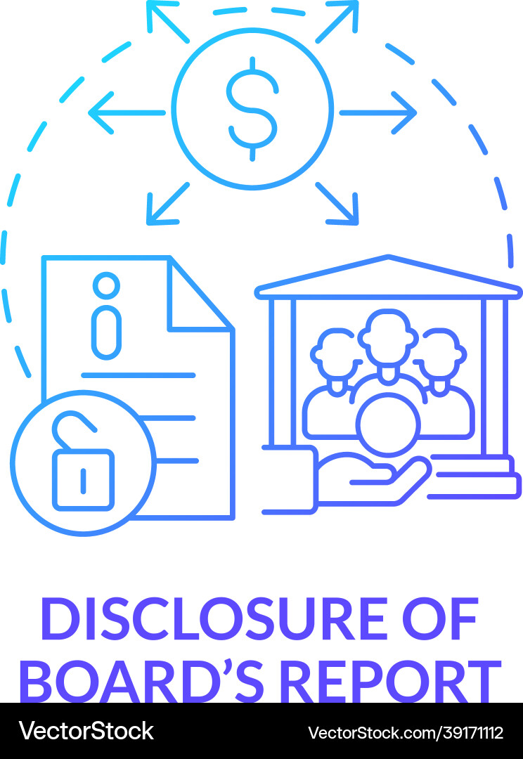 Disclosure of board report blue gradient concept Vector Image