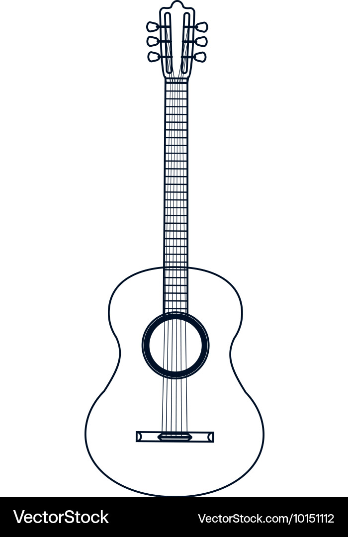 Guitar instrument music icon graphic Royalty Free Vector