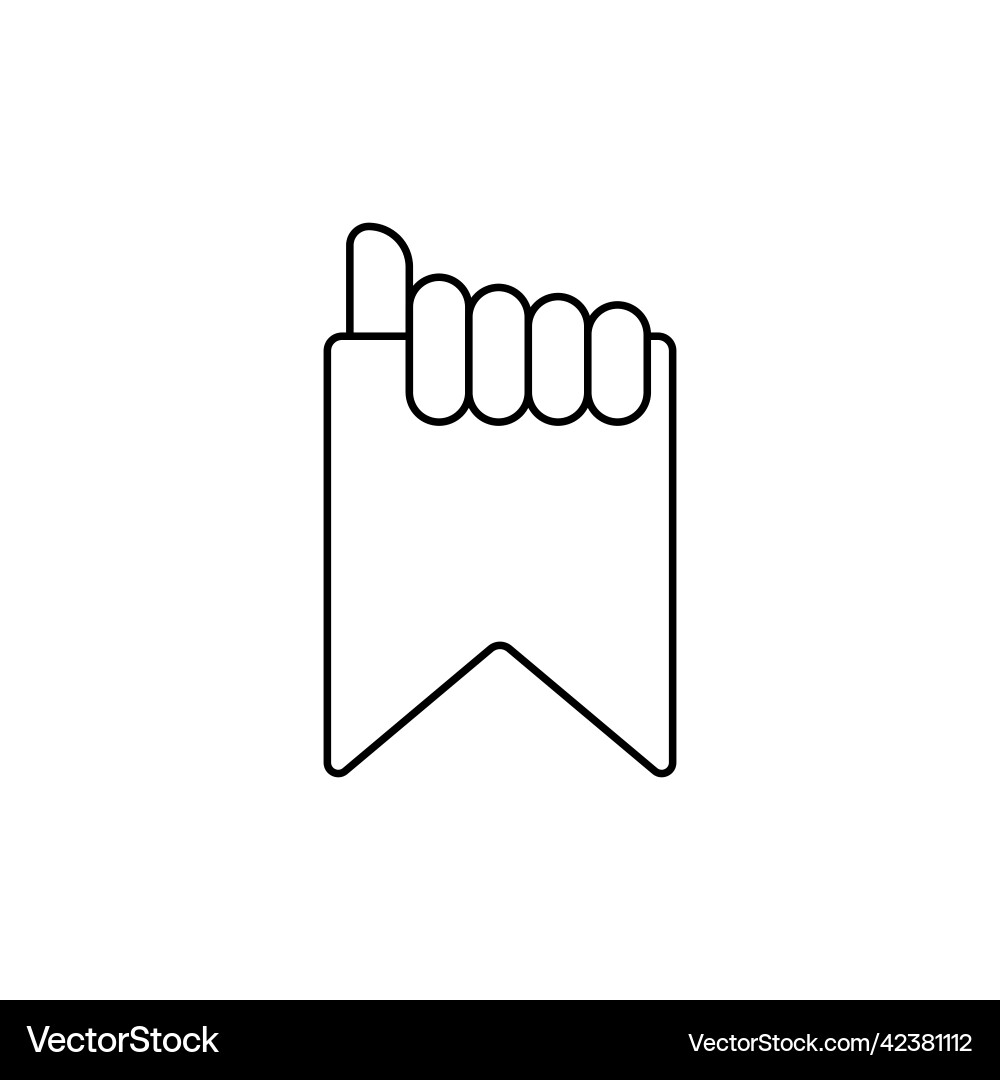 Hand holding bookmark outline icon on white Vector Image