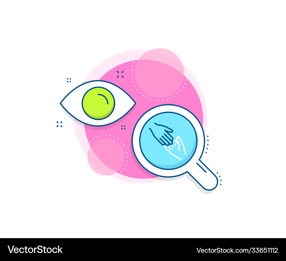 Helping hand line icon give gesture sign Vector Image
