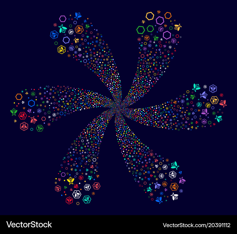 Honey bee swirl twist Royalty Free Vector Image