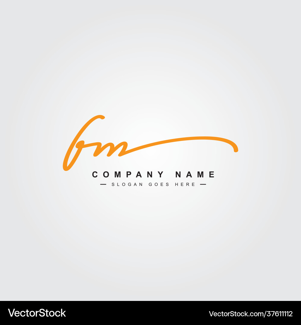 Initial letter fm logo - hand drawn signature logo