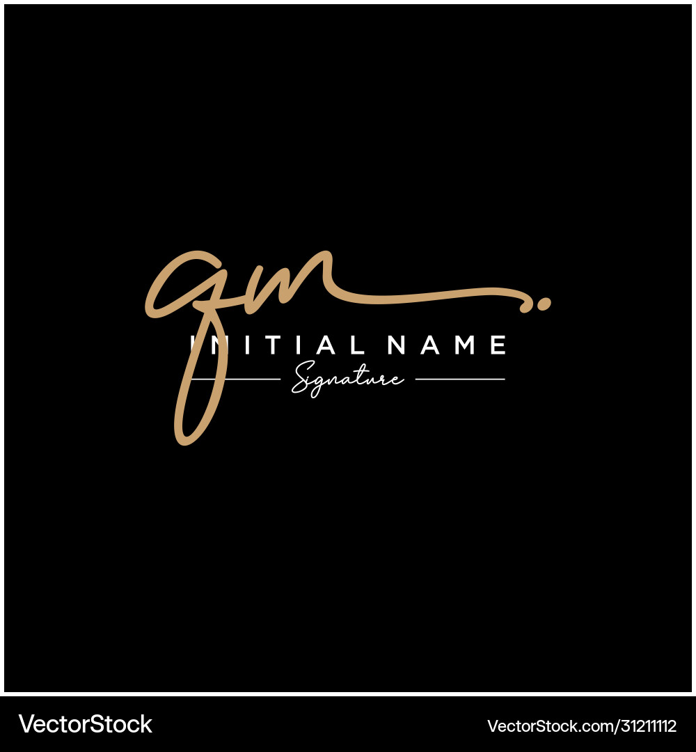 Letter qm signature logo template Royalty Free Vector Image