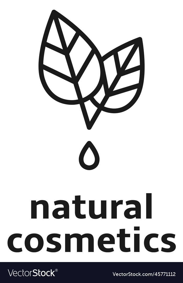 Natural cosmetics stamp organic beauty product Vector Image