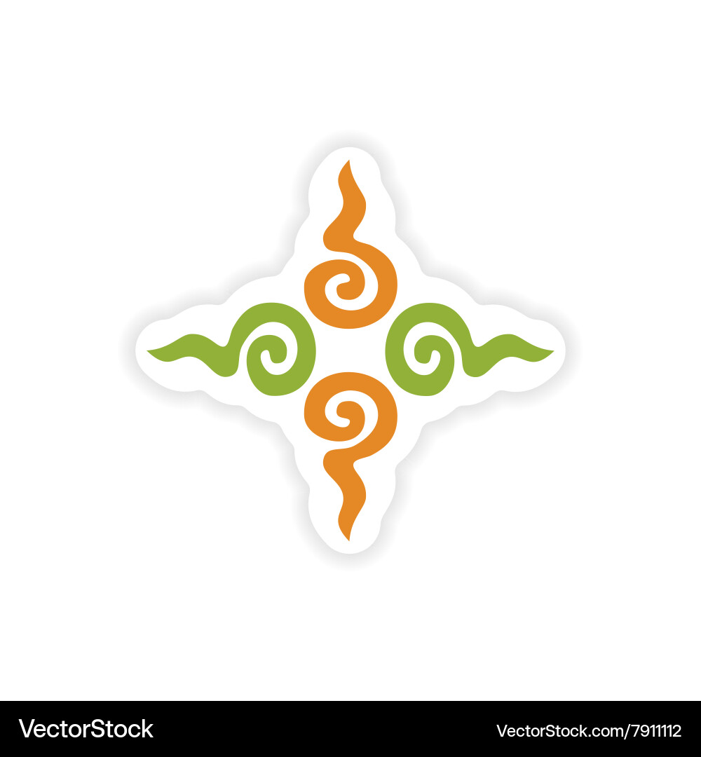 Paper sticker indian sign on white background Vector Image