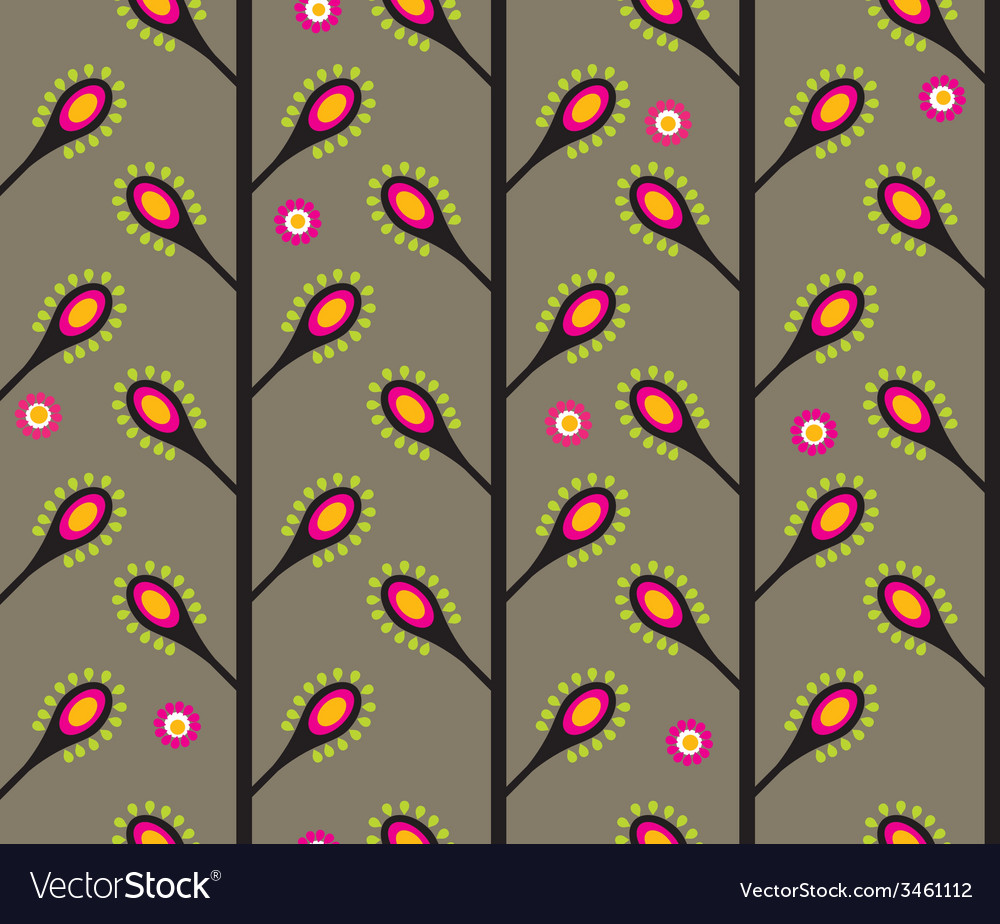 Plants geometric pattern Royalty Free Vector Image