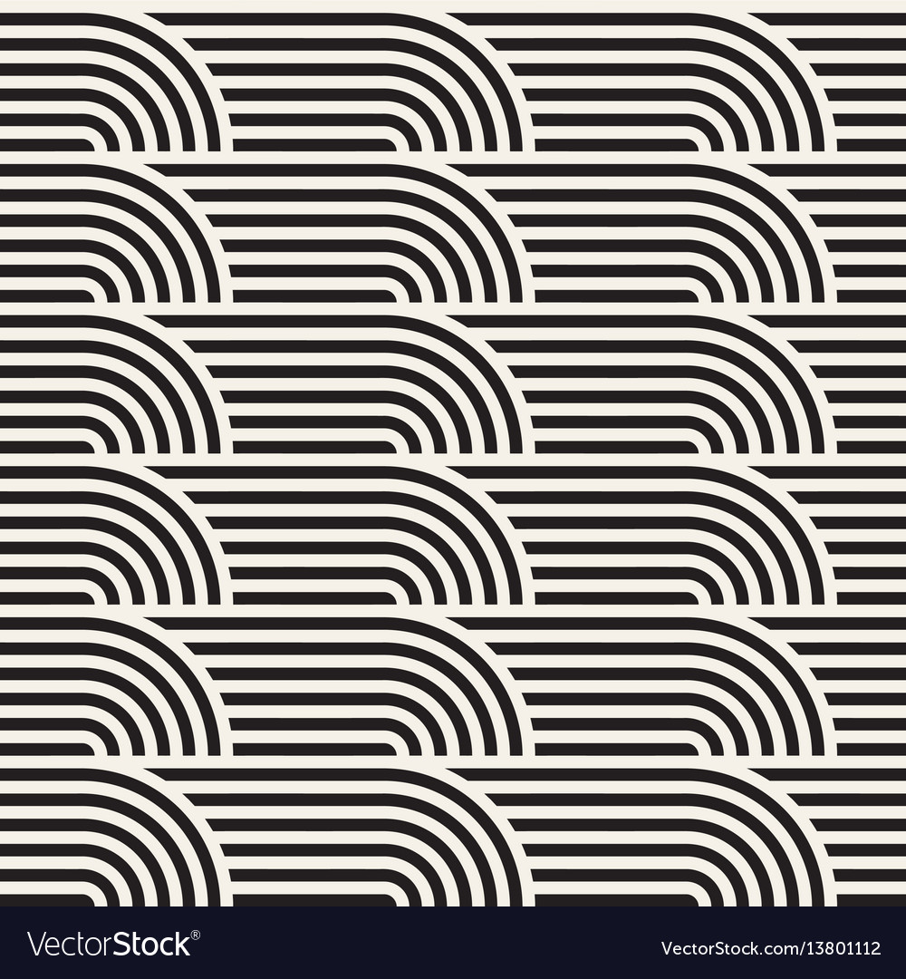 Seamless Monochrome Geometric Pattern Abstract Vector Image