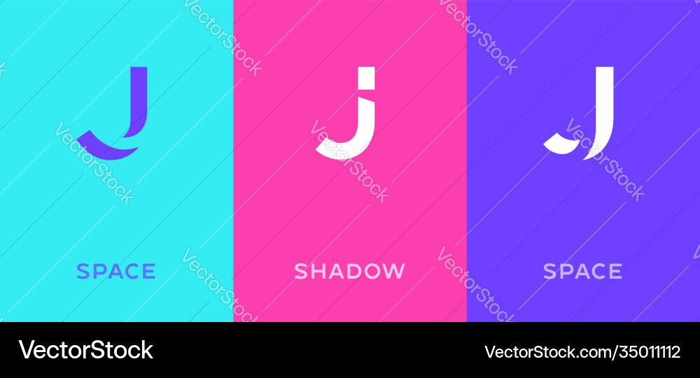 Set letter j minimal logo icon design template Vector Image
