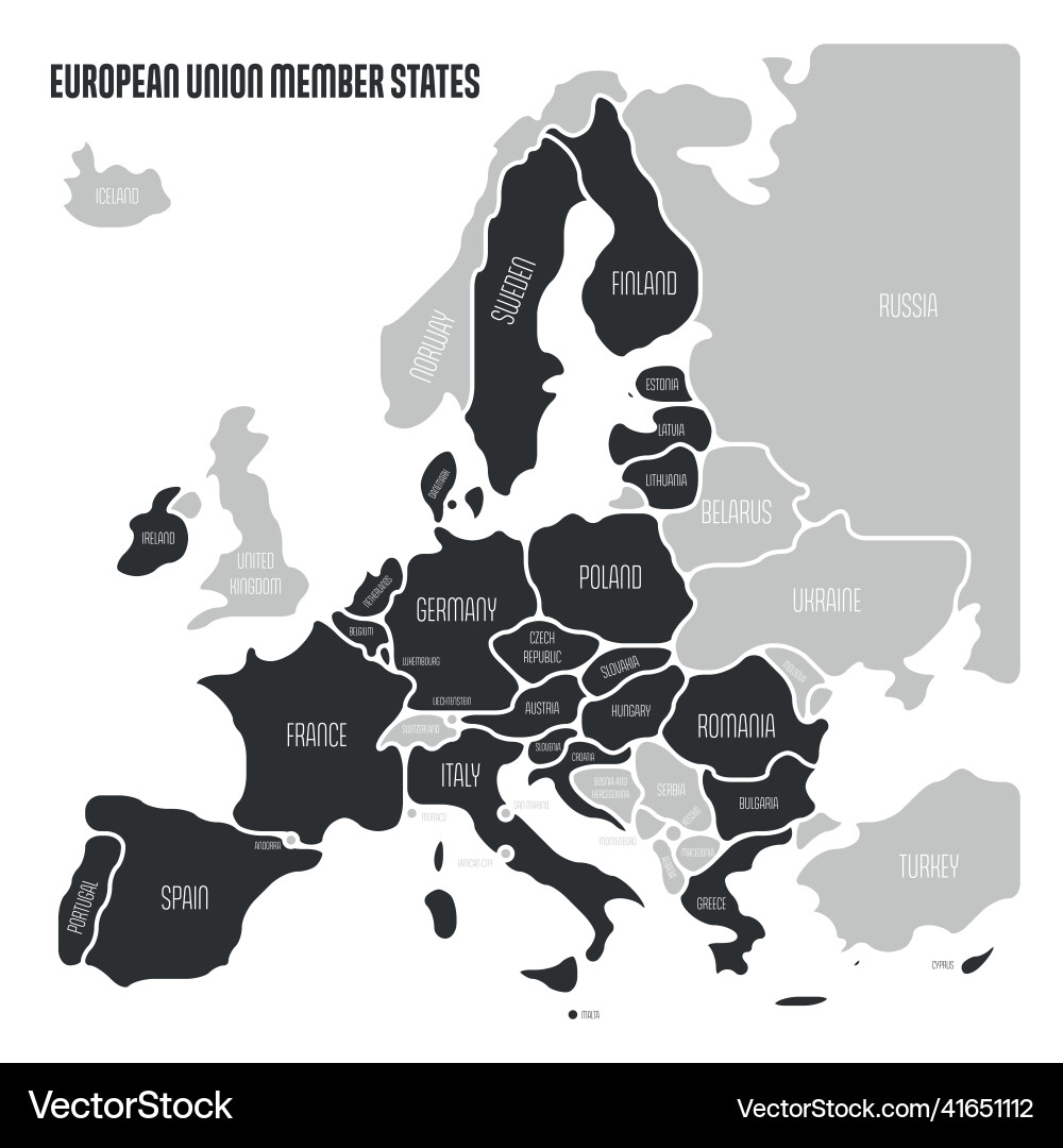 Simplified smooth map of eu Royalty Free Vector Image