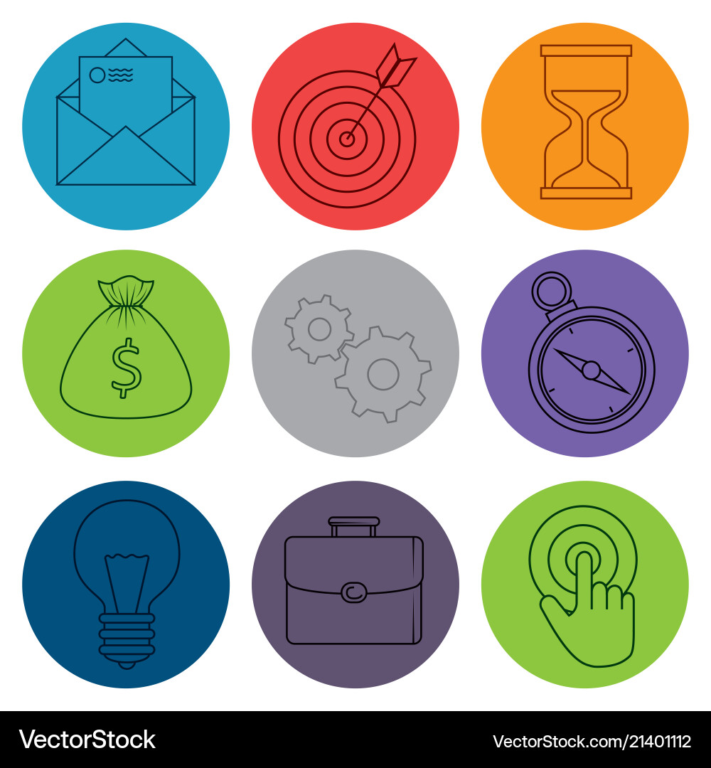 Start up business set icons Royalty Free Vector Image