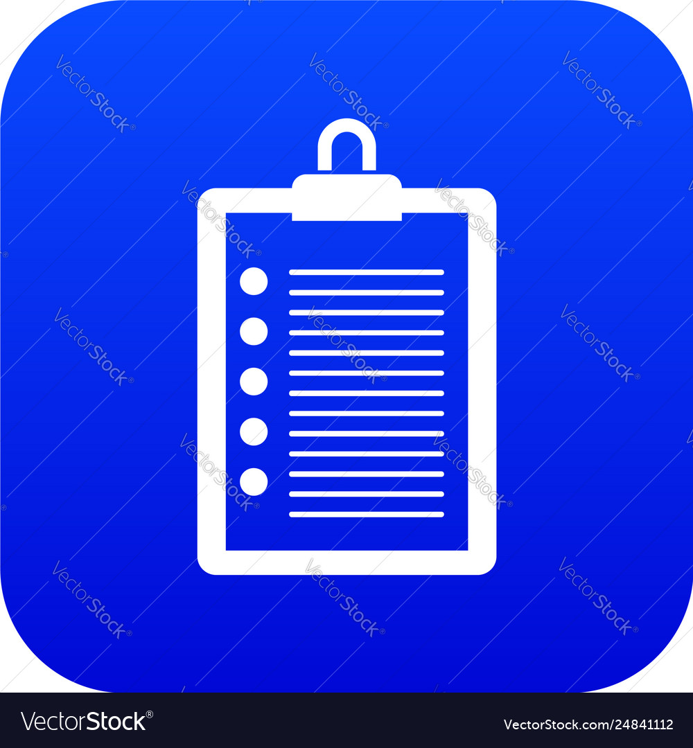 To do list icon digital blue Royalty Free Vector Image