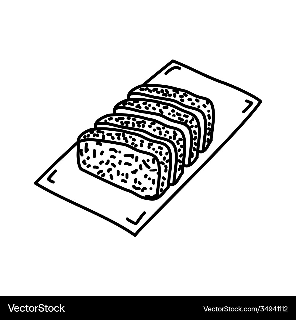 Tonkatsu icon doodle hand drawn or outline Vector Image