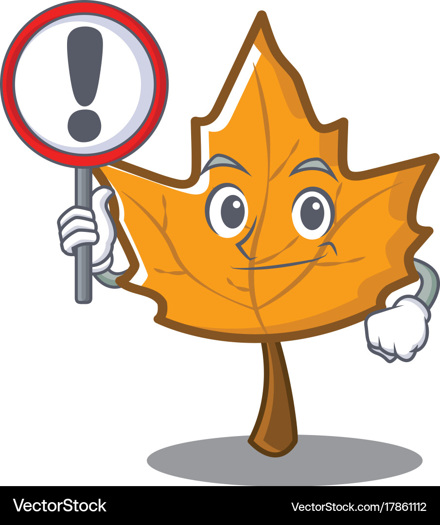 With sign maple character cartoon style Royalty Free Vector