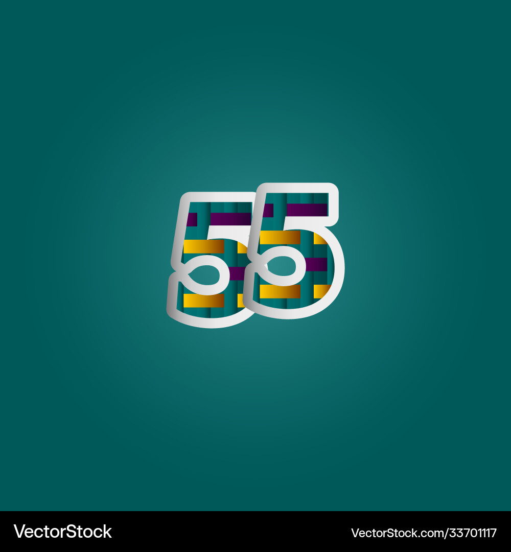 55 years anniversary celebration elegant color Vector Image